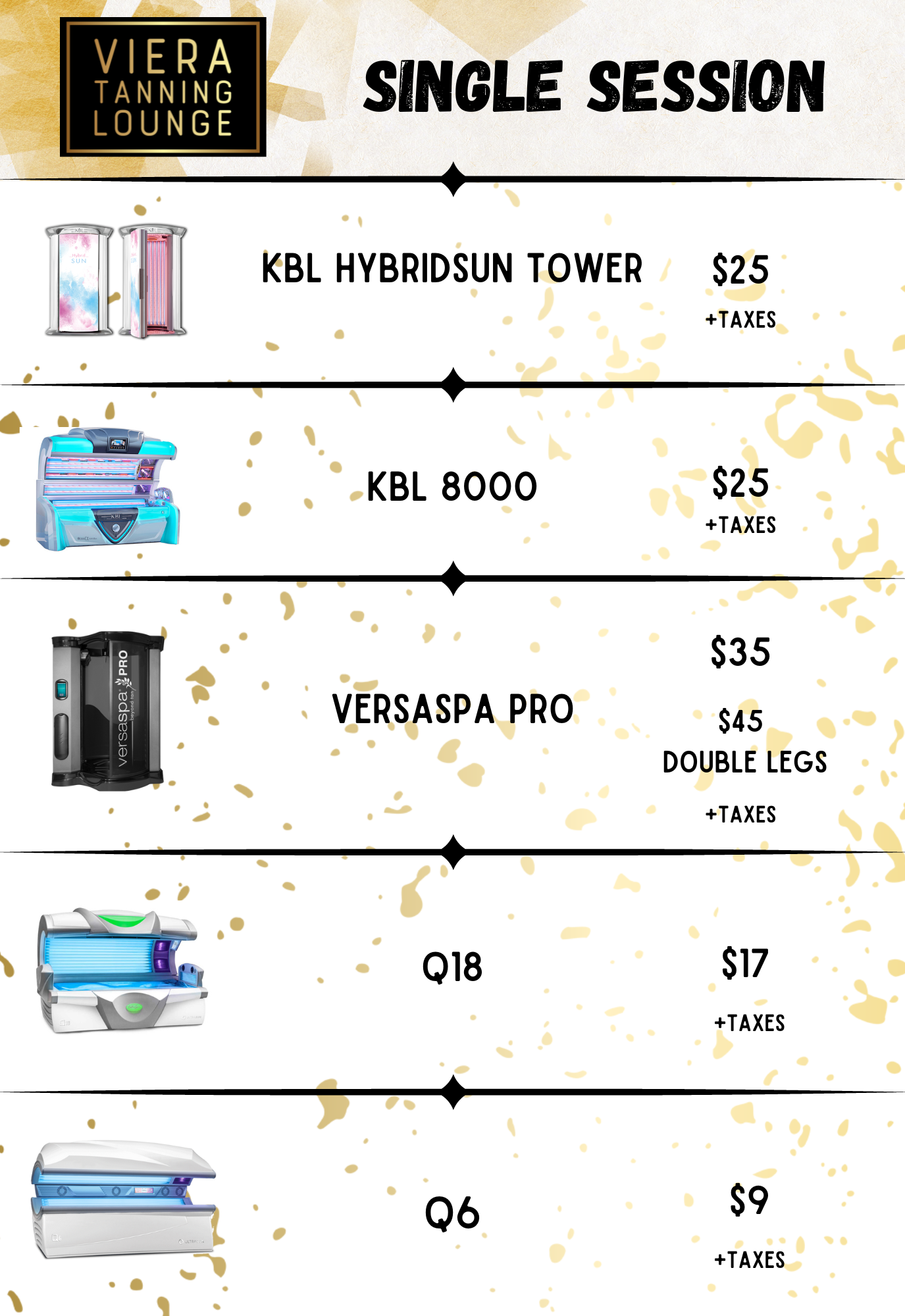 Prices & Packages – Viera Tanning Lounge